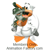 Frog in mouth of pelican #58621 | Animation Factory