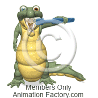 Gator brushing teeth #59221 | Animation Factory