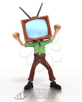 Man with television head #4070 | Animation Factory